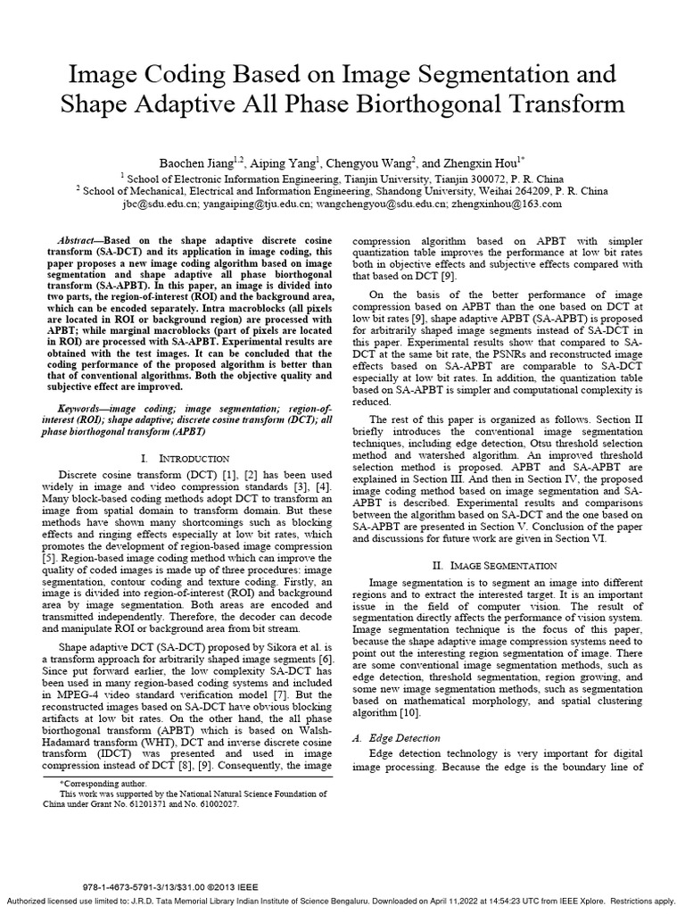 Image Coding Based On Image Segmentation And Shape Adaptive All Phase Biorthogonal Transform