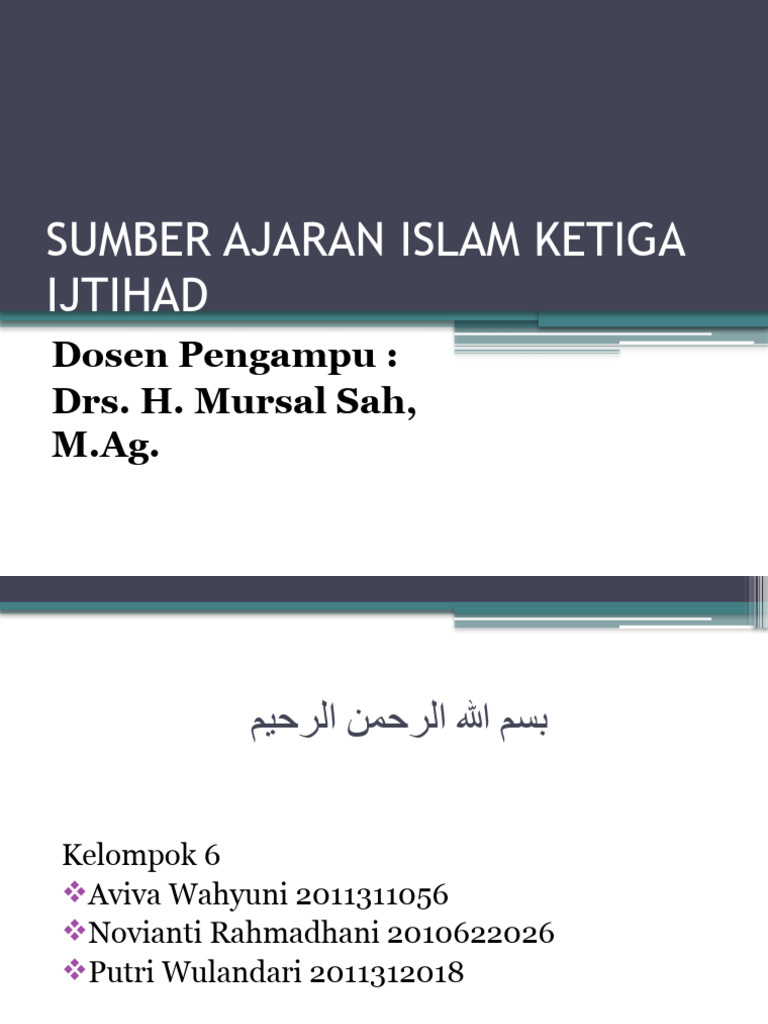Kel6 - Sumber Ajaran Islam Ketiga Ijtihad | PDF