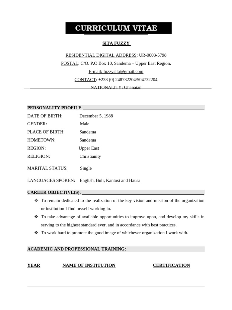 Fuzzy Sita's Update CV PDF | PDF