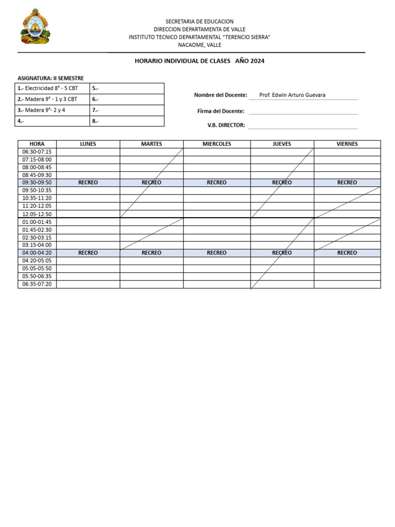 Cuadro Del Prof Edwin | PDF