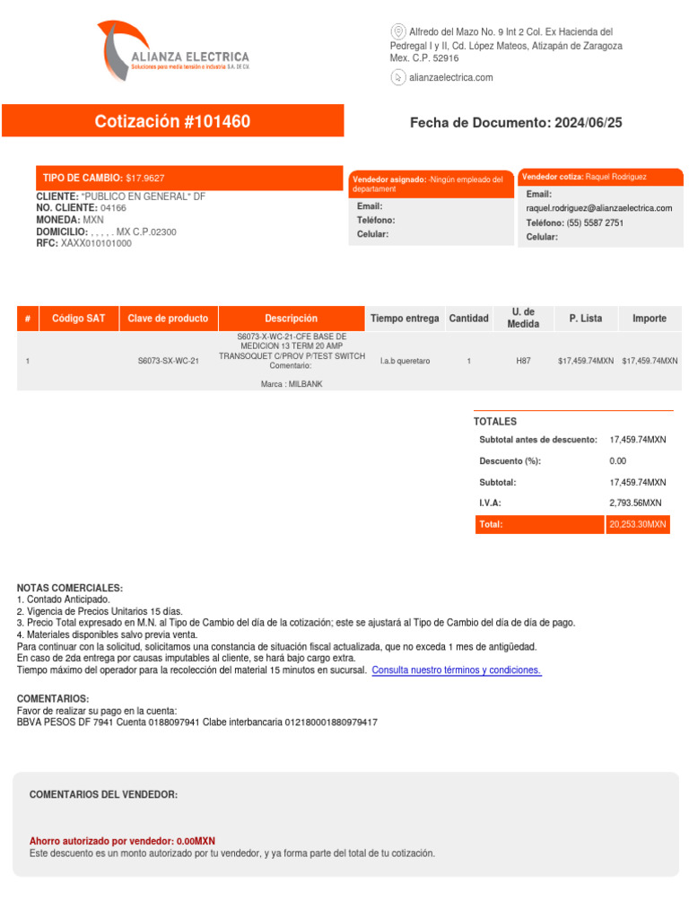 Cotizacion 101460 Publico | PDF