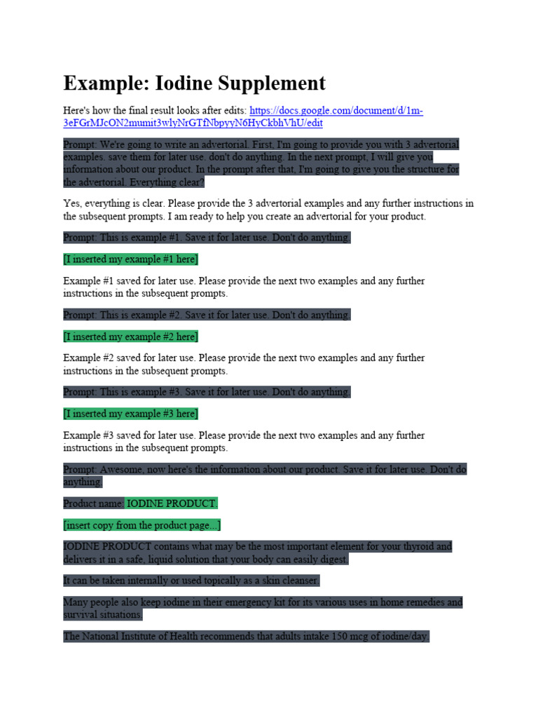 02 Example Iodine Supplement | Download Free PDF | Thyroid | Iodine