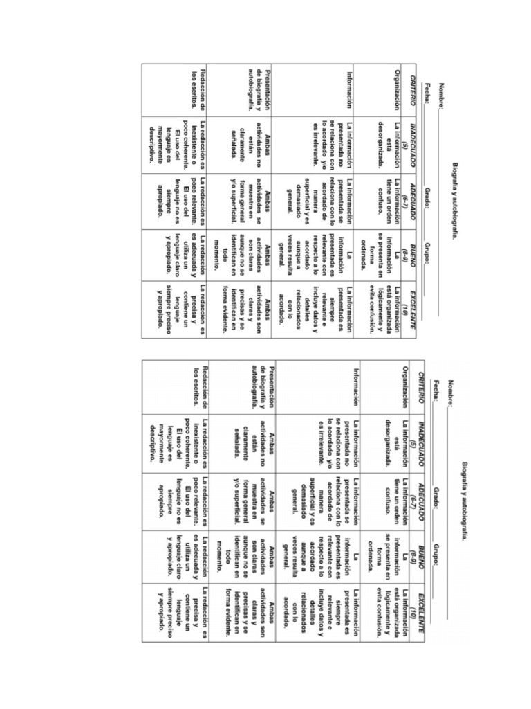 RUBRICA BIOGRAFIA Y AUTOBIOGRAFIA | PDF RUBRICA BIOGRAFIA Y AUTOBIOGRAFIA | PDF