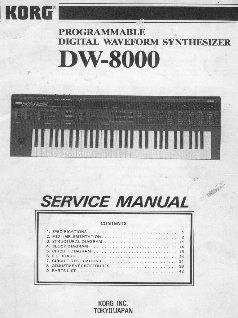 Korg DW-8000 Service Manual | PDF