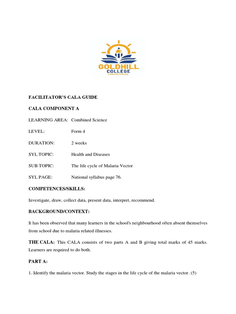 Combined Science CALA A | PDF | Malaria | Learning