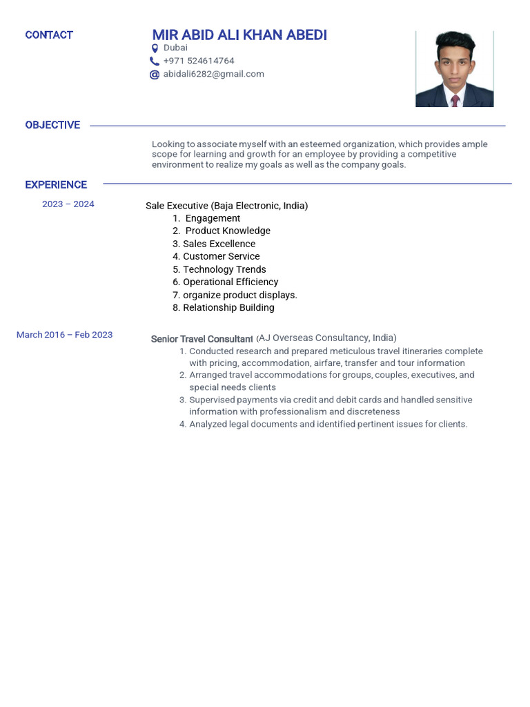 Abid CV UAE | PDF | Business