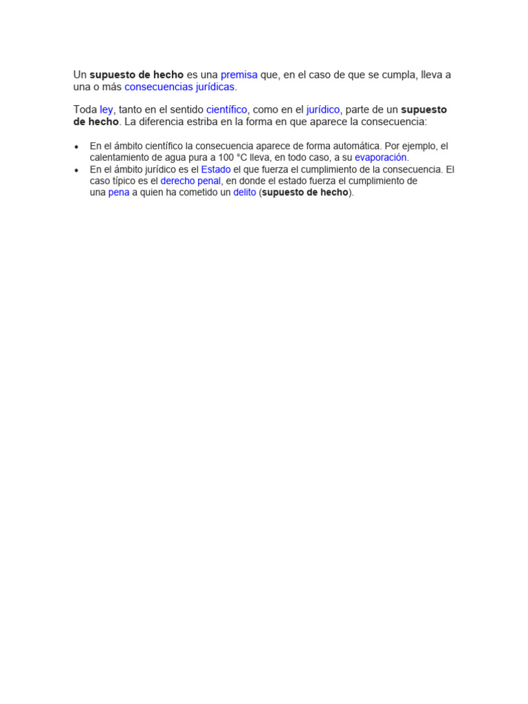 Supuesto de Hecho y Consecuencias Jurídicas | PDF | Ciencias sociales ...
