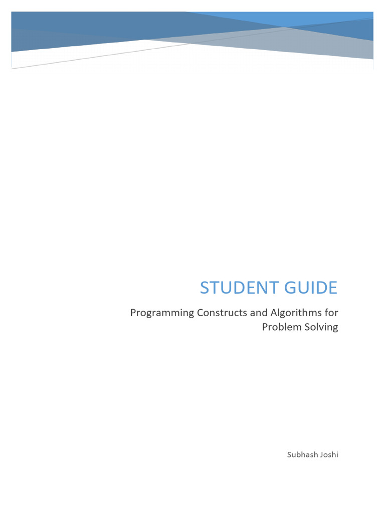 01 Programming Constructs Day 1 1 Pdf Algorithms Modular Programming