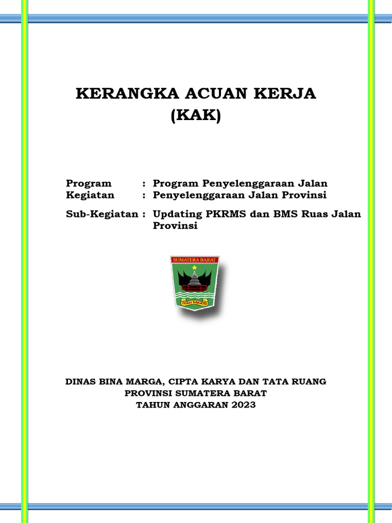 1 KAK UPDATING DATA JALAN DAN JEMBATAN Informasi Publik | PDF