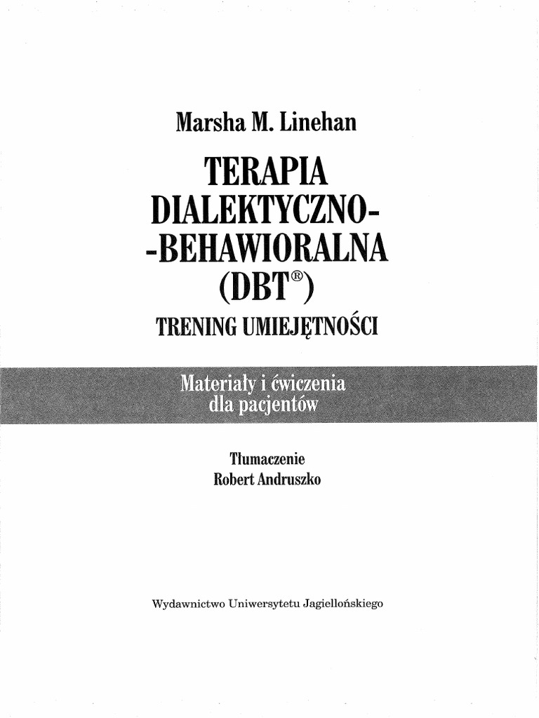 Marsha M. Linehan - Terapia Dialektyczno-Behawioralna DBT Trening ...