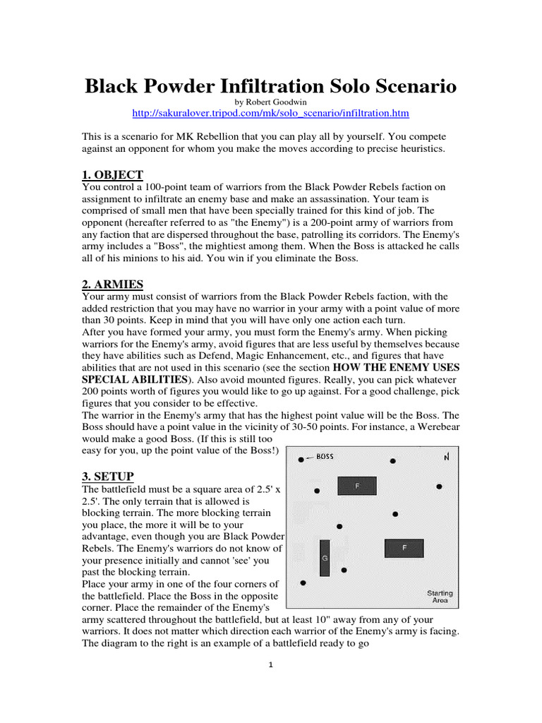 Black Powder Infiltration Solo Scenario | PDF | Dice