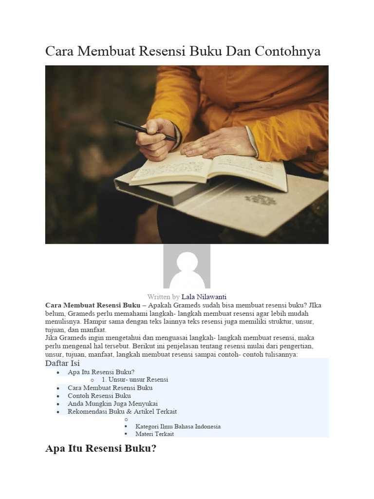 Panduan Lengkap Membuat Resensi Buku | PDF