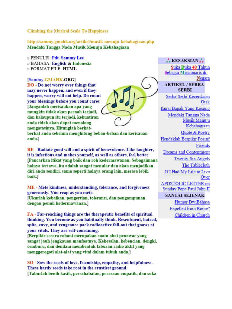 Climbing The Musical Scale To Happiness | PDF