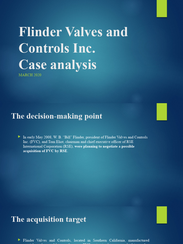 Flinder Valves and Controls Inc. | PDF | Mergers And Acquisitions ...