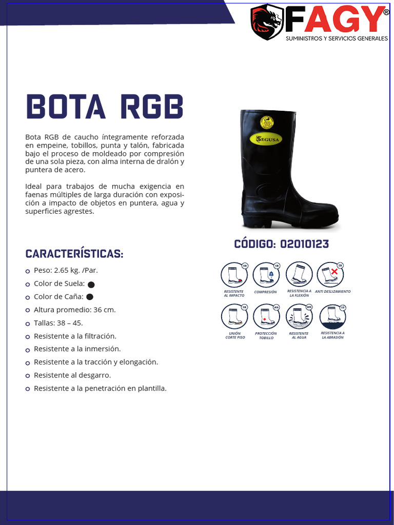 Bota Minera RGB Pesada Segusa | PDF | Materiales