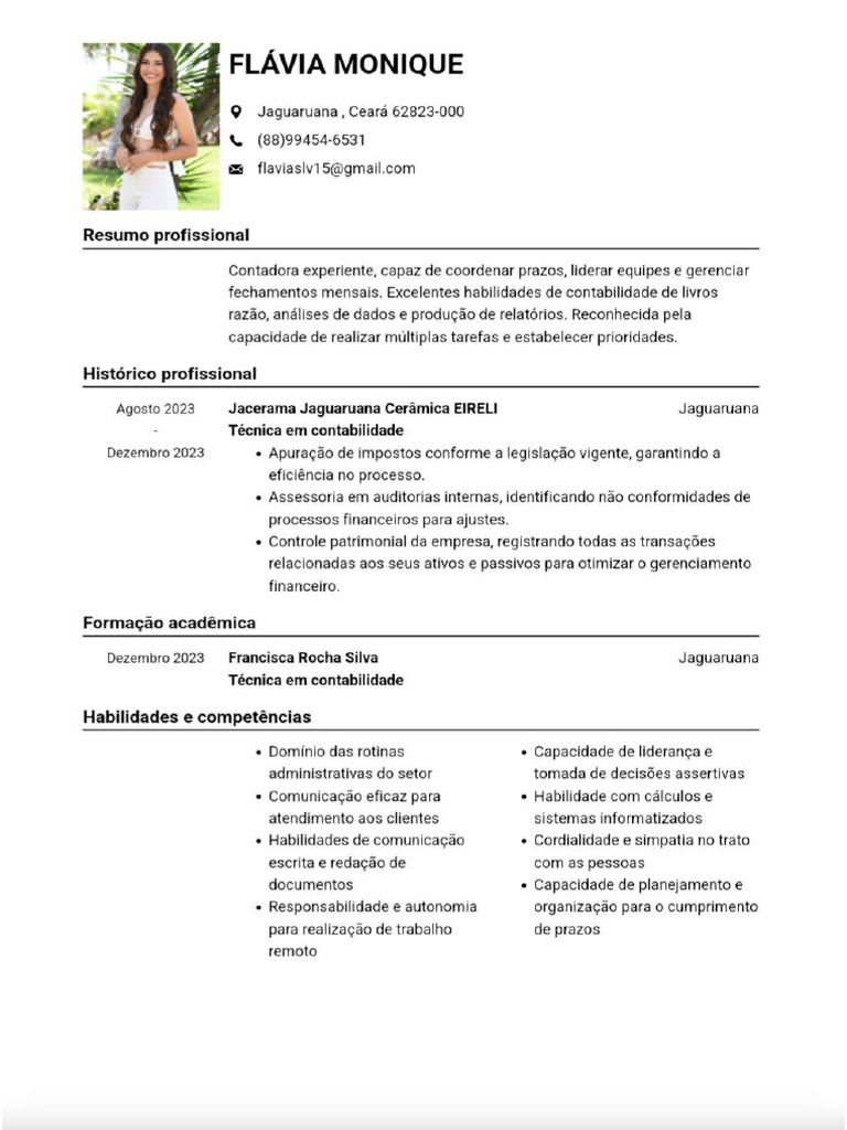 CV-Flávia Monique | PDF