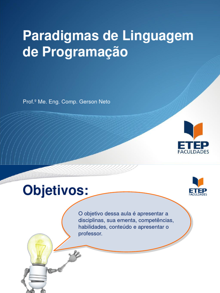 Paradigmas de Linguagem de Programação - 1º Bimestre | PDF | Linguagem ...