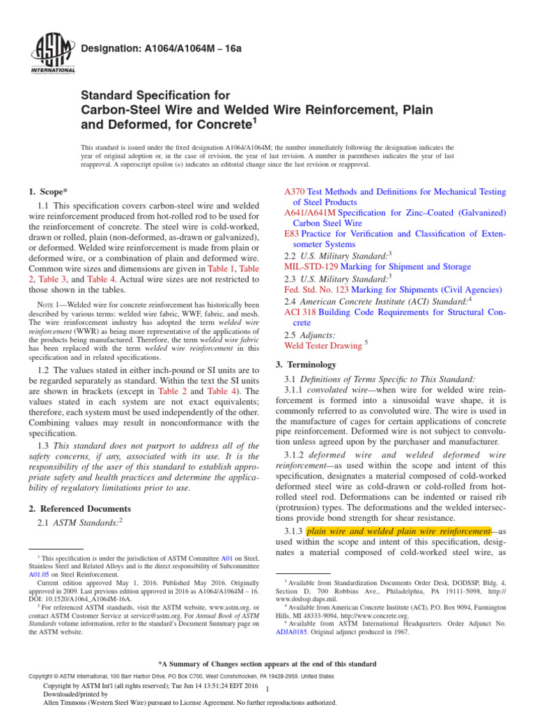 Astm A1064 | PDF | Strength Of Materials | Yield (Engineering)