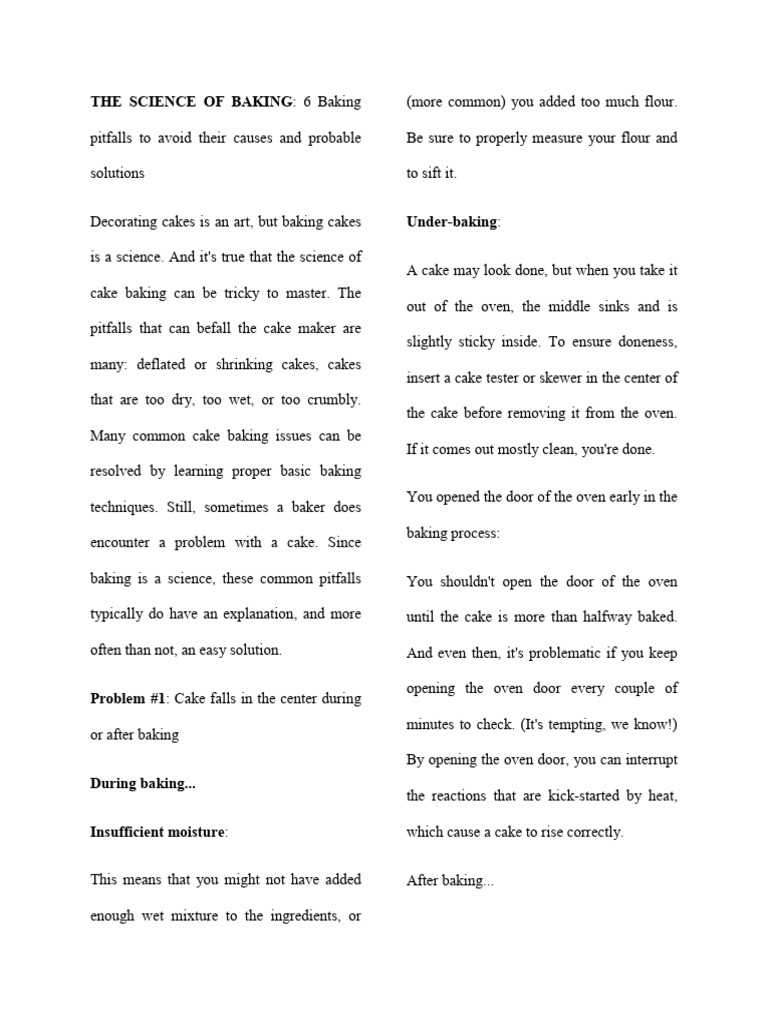 The Science of Baking | PDF | Cakes | Flour