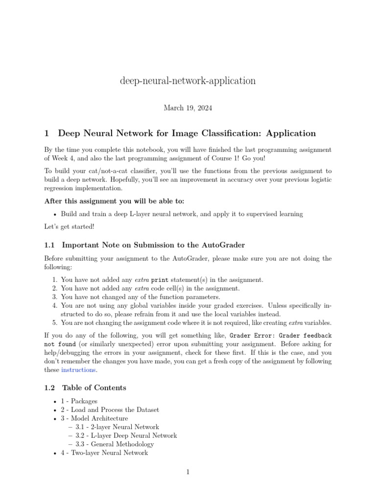 Deep Neural Network for Image Classification | PDF | Artificial Neural Network | Deep Learning