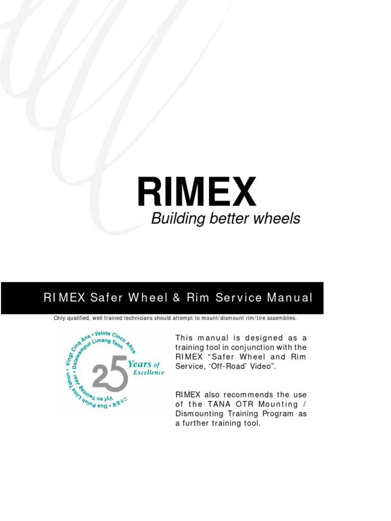 09 Rimex Manual de Servicio | PDF | Tire | Wear