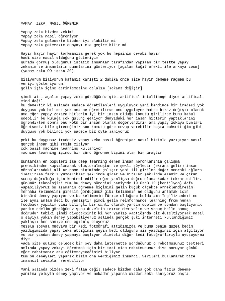 Yapay Zeka Nasil Öğreni̇r | PDF