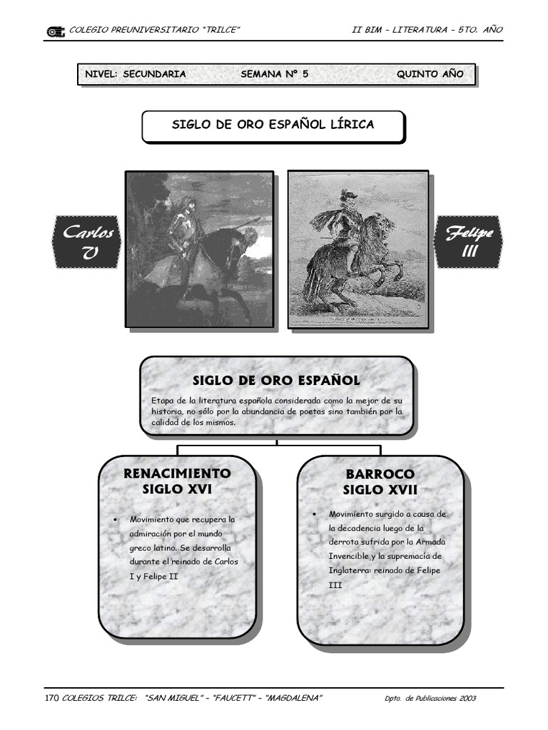 5to. Año - LIT - Guia 5 - Siglo de Oro Español Lirica | PDF | Barroco