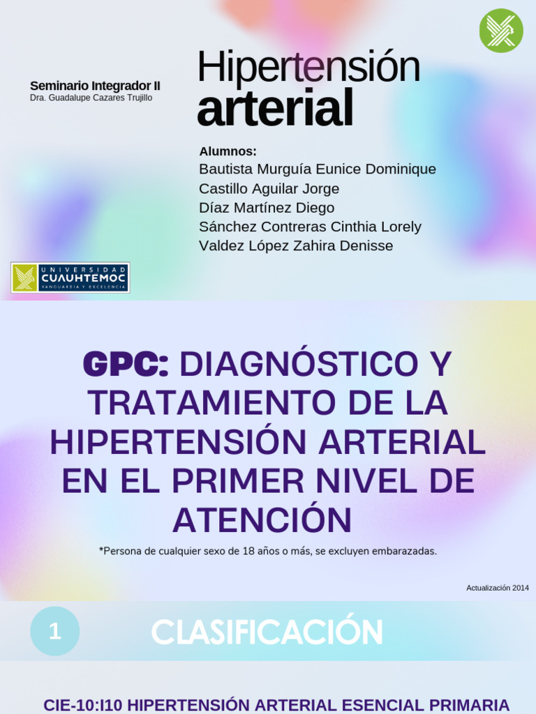 Seminario Integrador, GPC y NOM de La HTA | PDF | Hipertensión ...