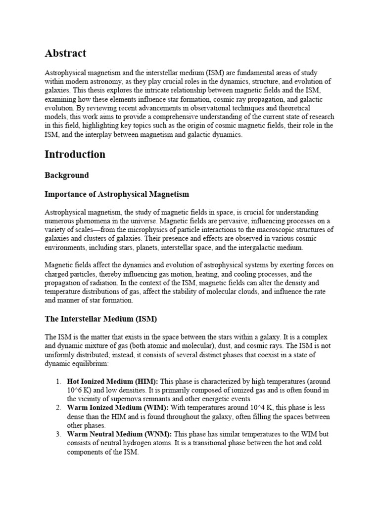 Astrophysical Magnetism and The Interstellar Medium Key Topics in ...