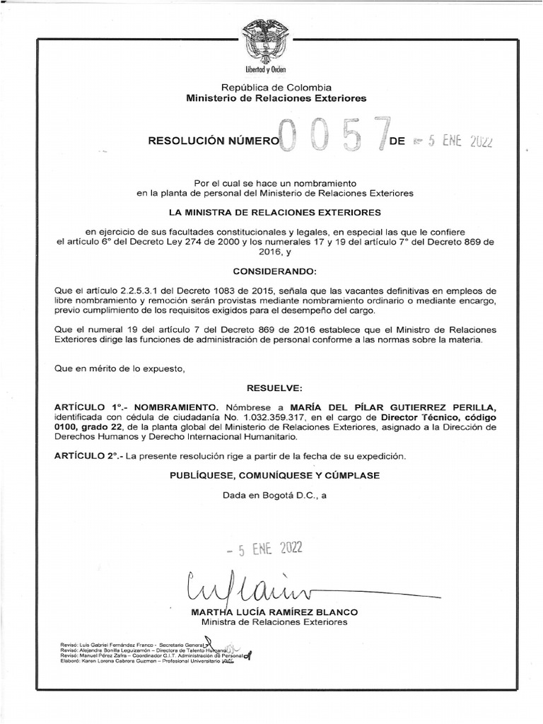 Acto de Nombramiento Kelly Reyes | PDF