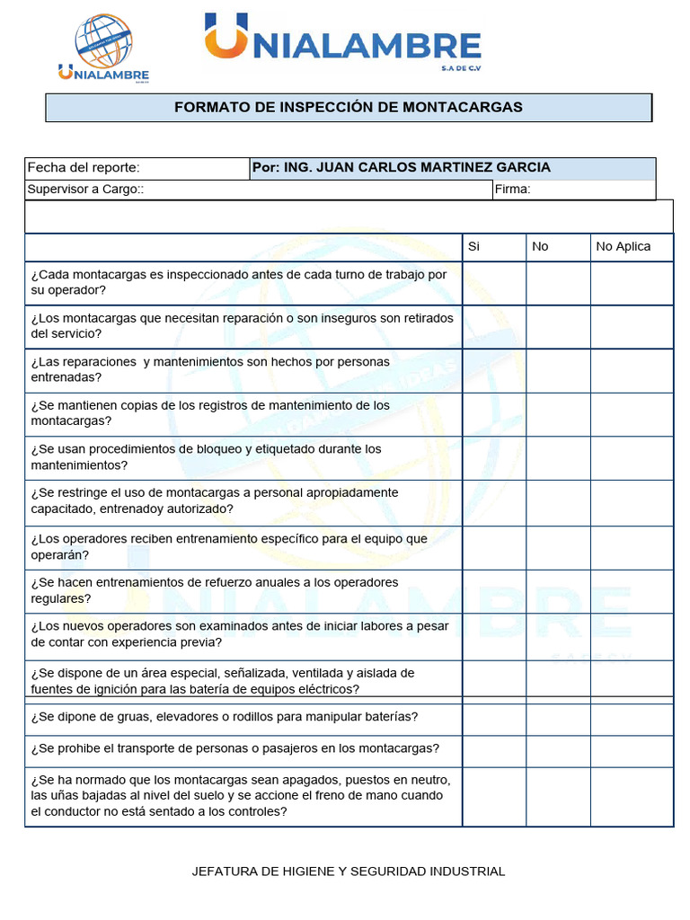 Inspeccion de Montacargas | Descargar gratis PDF | Máquina elevadora ... Inspeccion de Montacargas | Descargar gratis PDF | Máquina elevadora ...