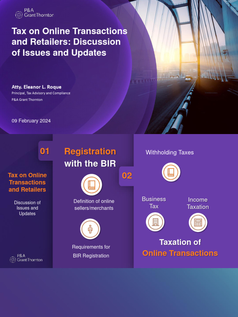 ELR - Tax On Online Transactions and Retailers - Feb2024.F | PDF | Tax Deduction | Taxes