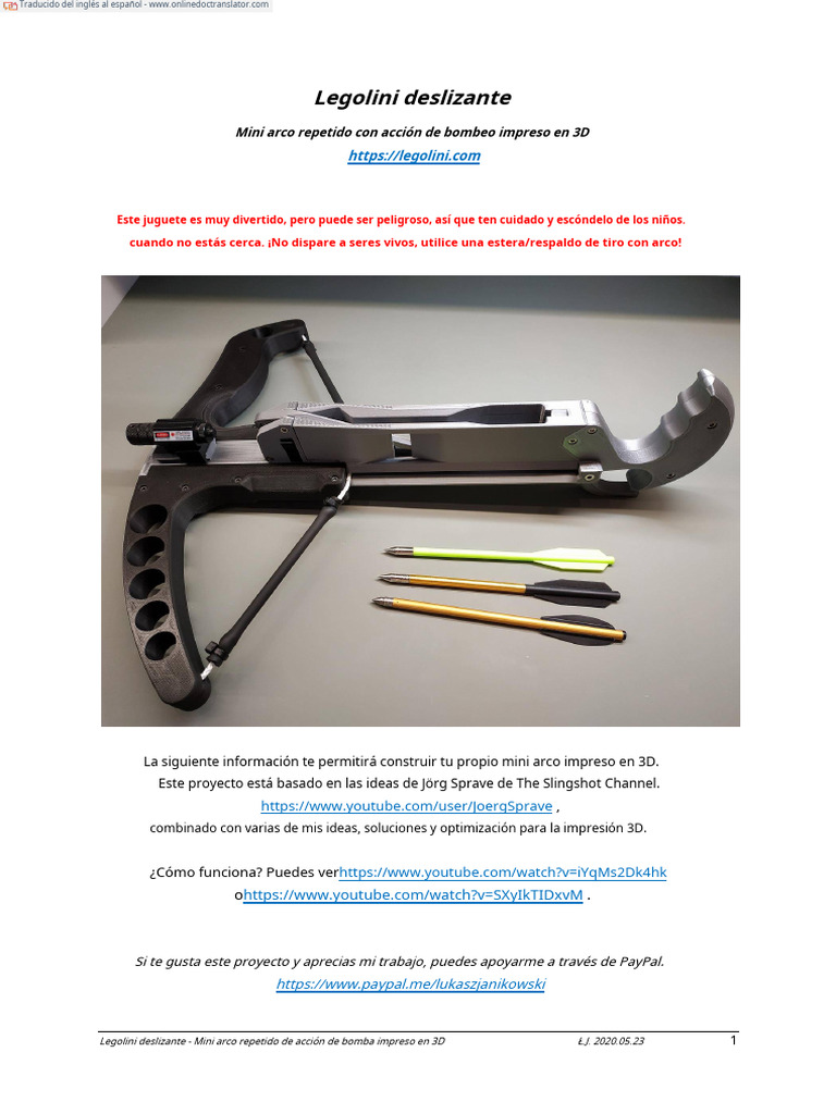 Sliding Legolini Bow - Es | PDF | Impresión 3d | Tornillo