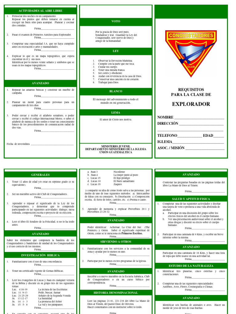 1 - Tarjeta de Explorador | PDF | Biblia