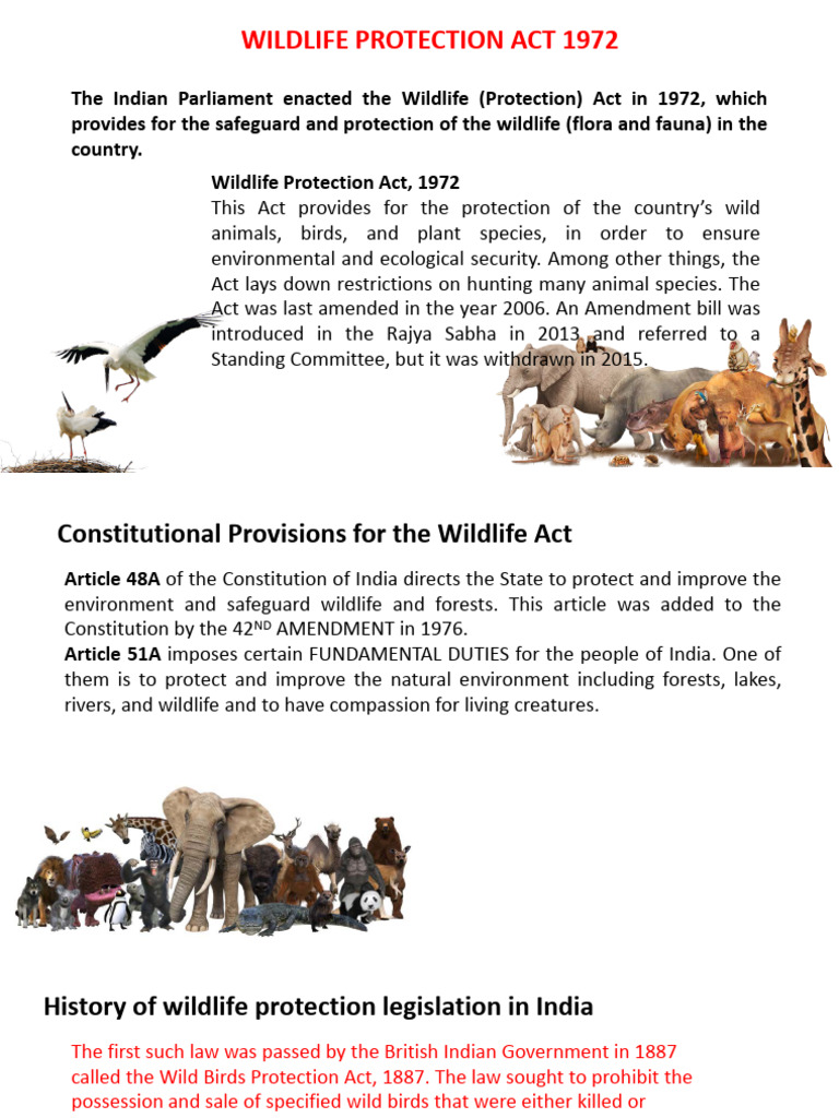 Wildlife Protection Act 1972 | PDF | Wildlife | National Park
