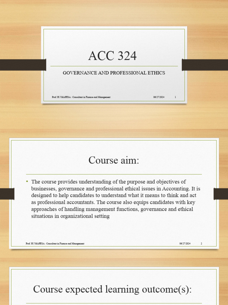 Acc 324 Corportae Governace PPT April 23 Topic One - 122638 | PDF | Board Of Directors ...