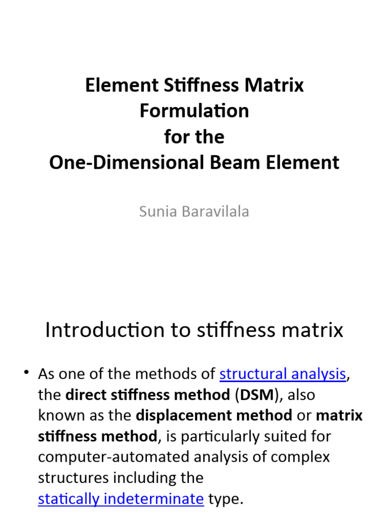 L2 - Beam Element Stiffness Matrix Formulation | Download Free PDF ...