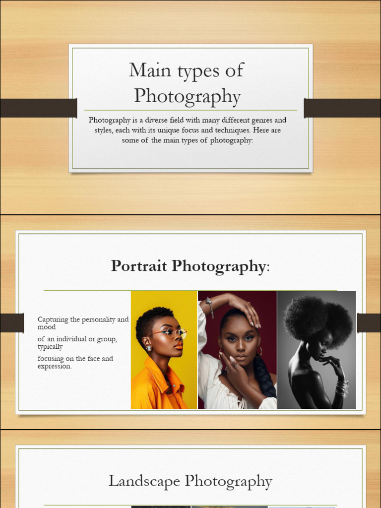 The Main Type of Photography | PDF | Portrait Photography | Imaging