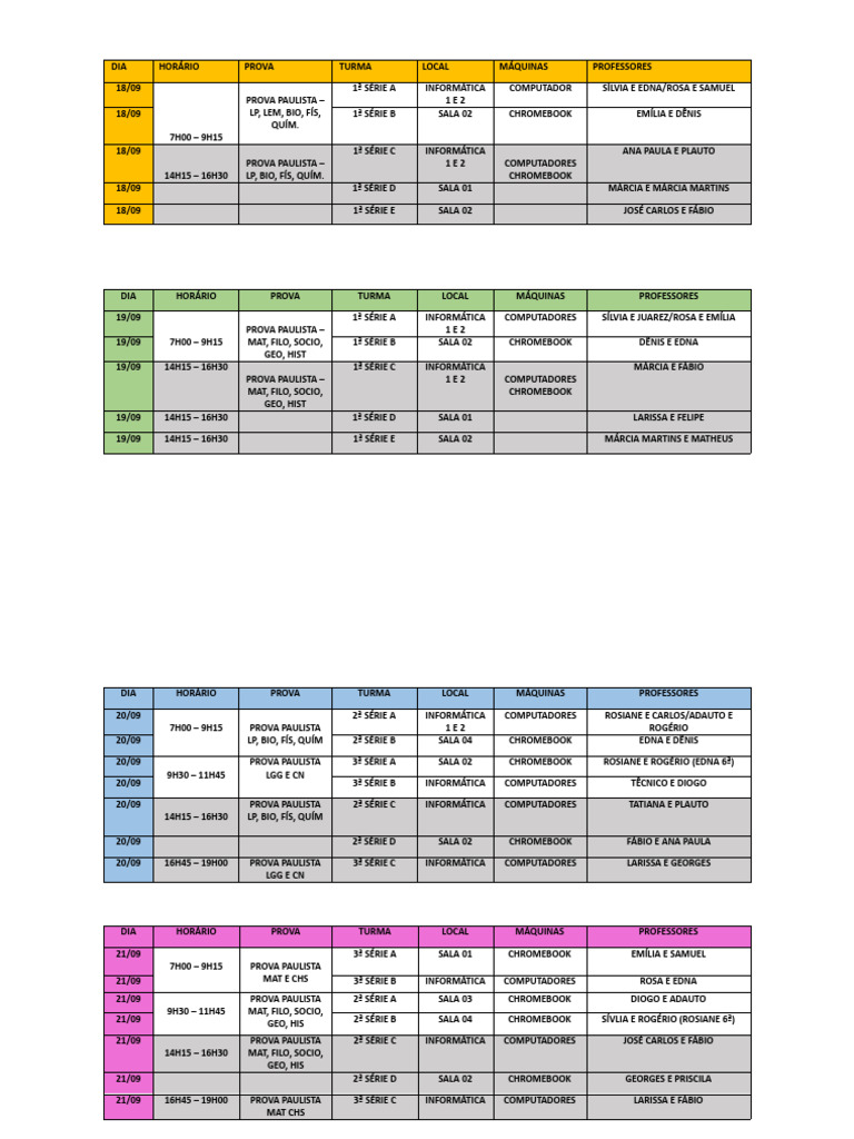 Cronograma de Aplicação Da Prova Paulista 1º Bimestre | PDF Cronograma de Aplicação Da Prova Paulista 1º Bimestre | PDF