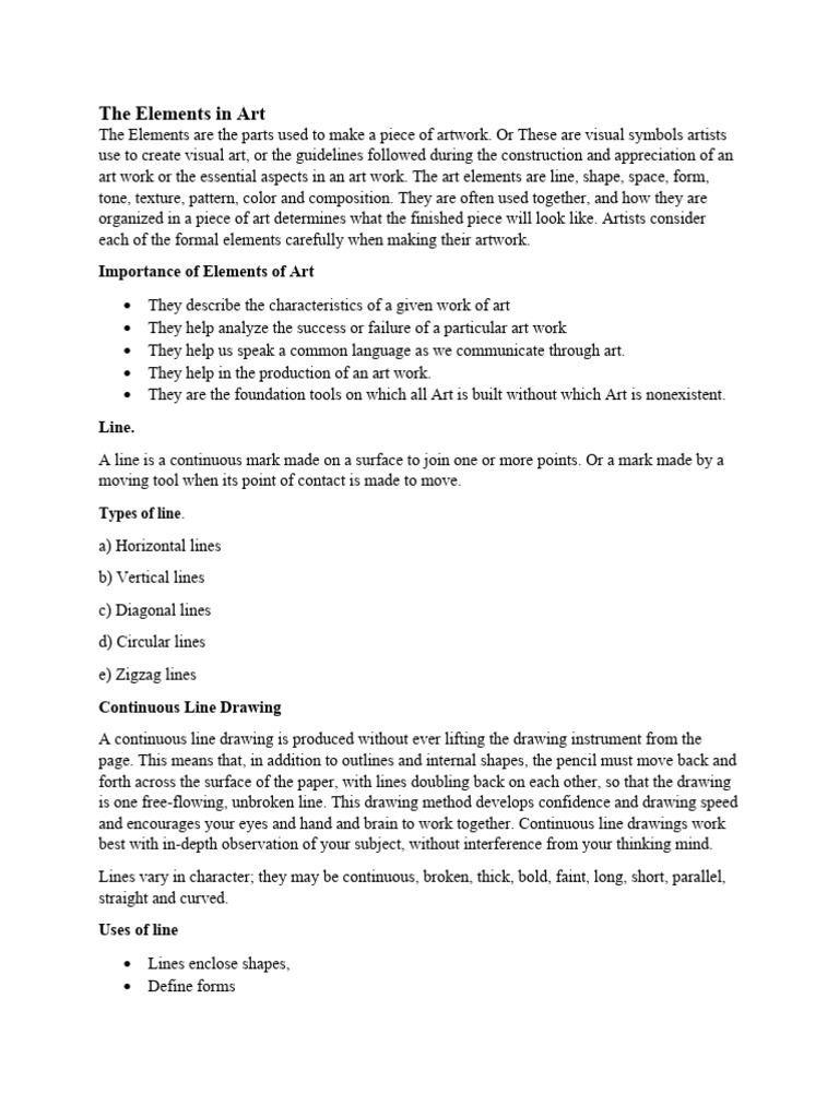 The Elements in Art | Download Free PDF | Composition (Visual Arts) | Shape