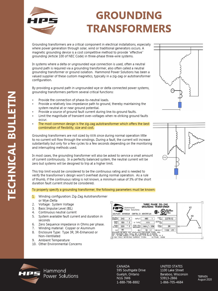 Grounding Transformers Overview and Specs | PDF | Transformer | Power ...
