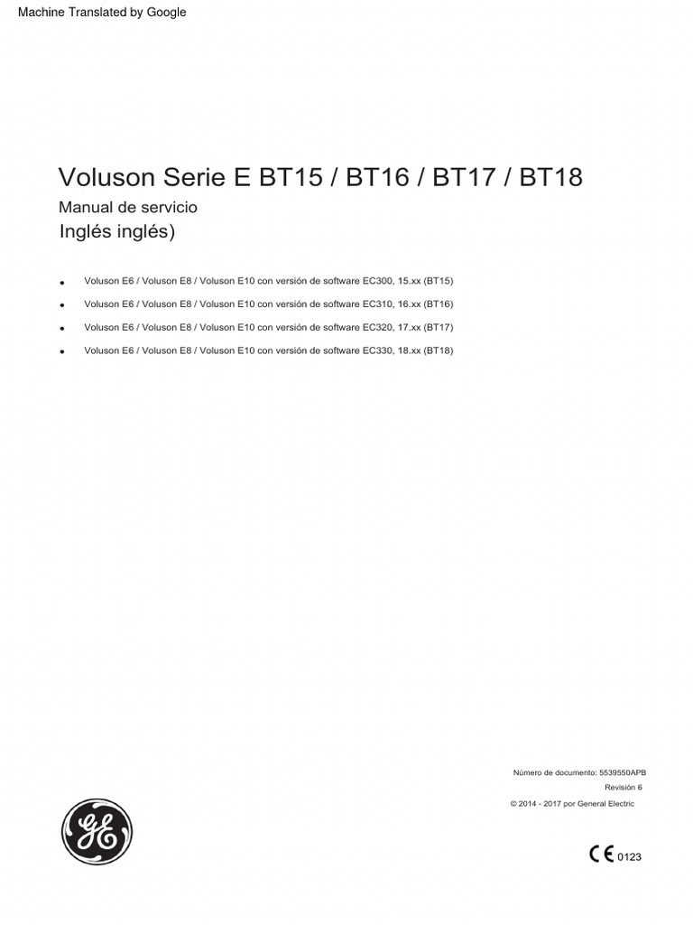 Voluson E-Series BT15 - BT16 - BT17 - BT18 Service Manual 1 | PDF | Informática | Ingeniería ...