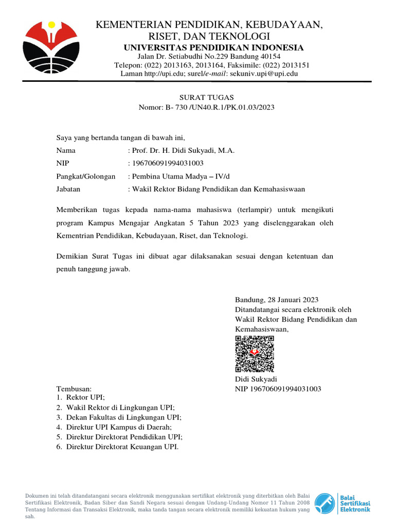 Surat Perintah Tugas KM5 | PDF