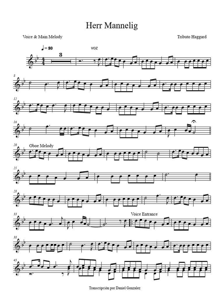 Herr Mannelig Sheet Music and Tabs | PDF