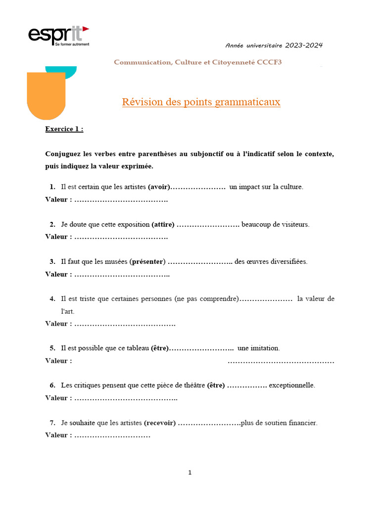 Exercices de grammaire et d'argumentation | PDF | la communication