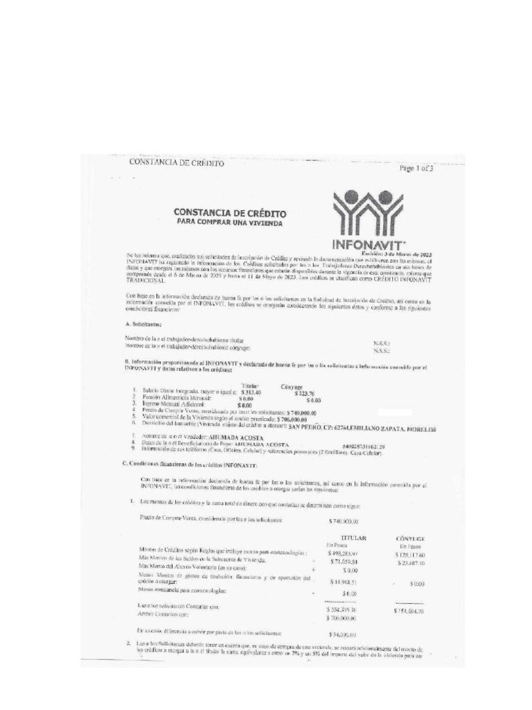 Constancia de Infonavit | PDF
