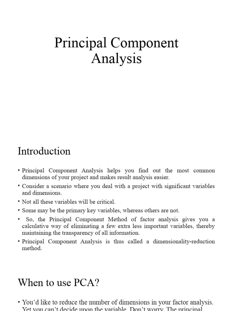 L 10 Principal Component Analysis 09052024 072206pm | PDF | Principal Component Analysis ...