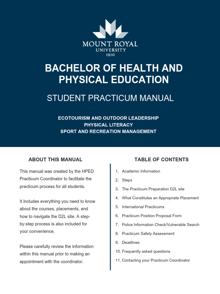 Practicum Manual March 2024 | PDF