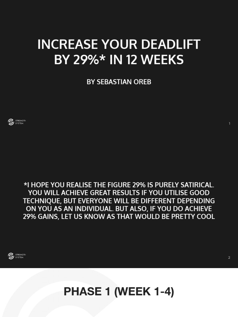 Strength System 12 Week Deadlift Program | PDF