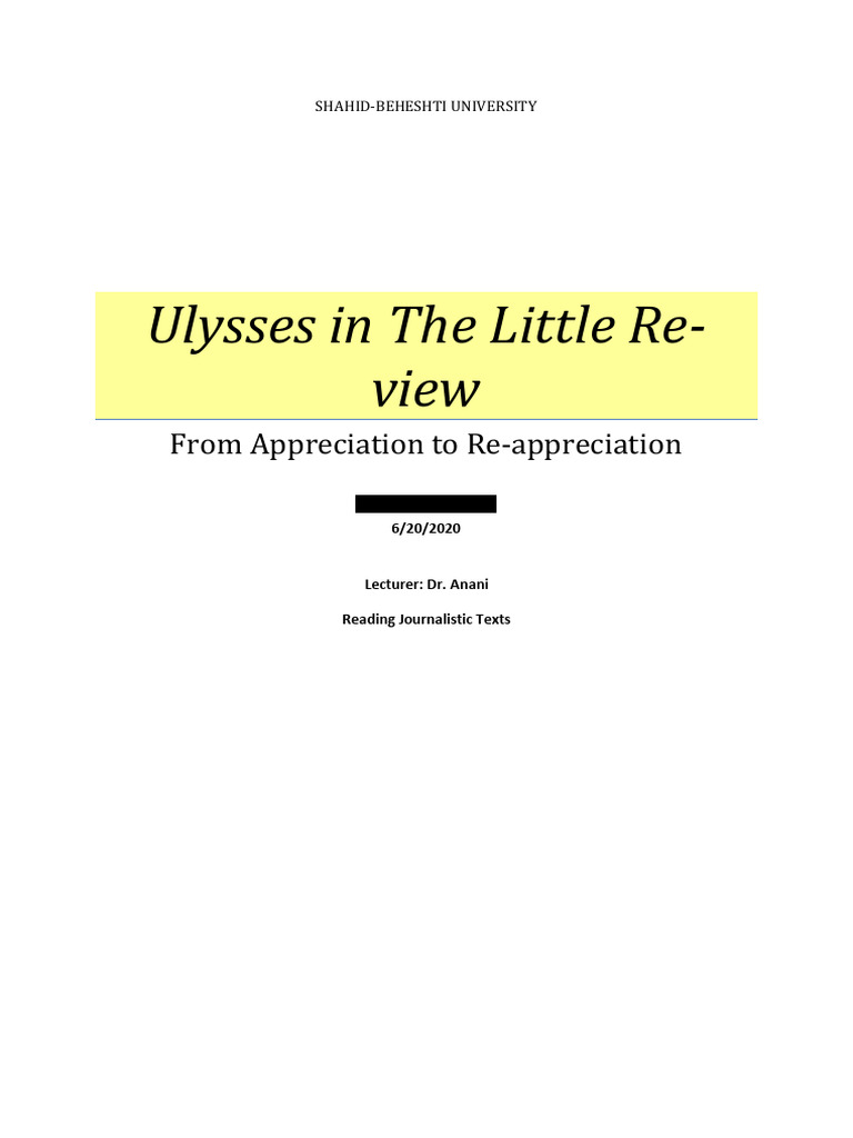 Sample Paper | Download Free PDF | Ulysses (Novel)